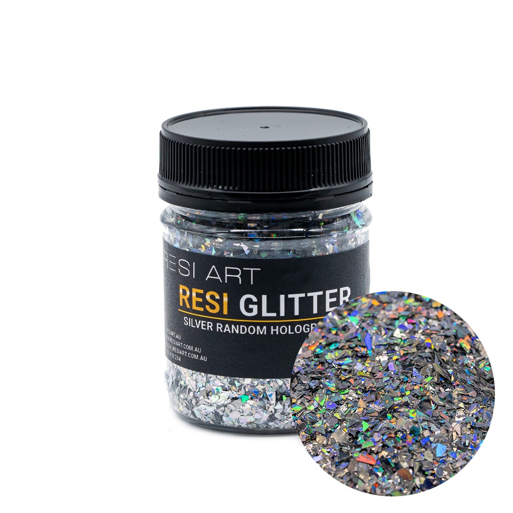 Silver Random Holographic Resi Glitter 60g | All Purpose Coatings